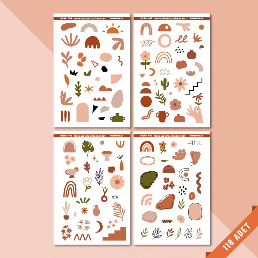 Cozy Mood Sticker Seti - Laptop, Ajanda, Defter, Planlayıcı İçin 138 ...