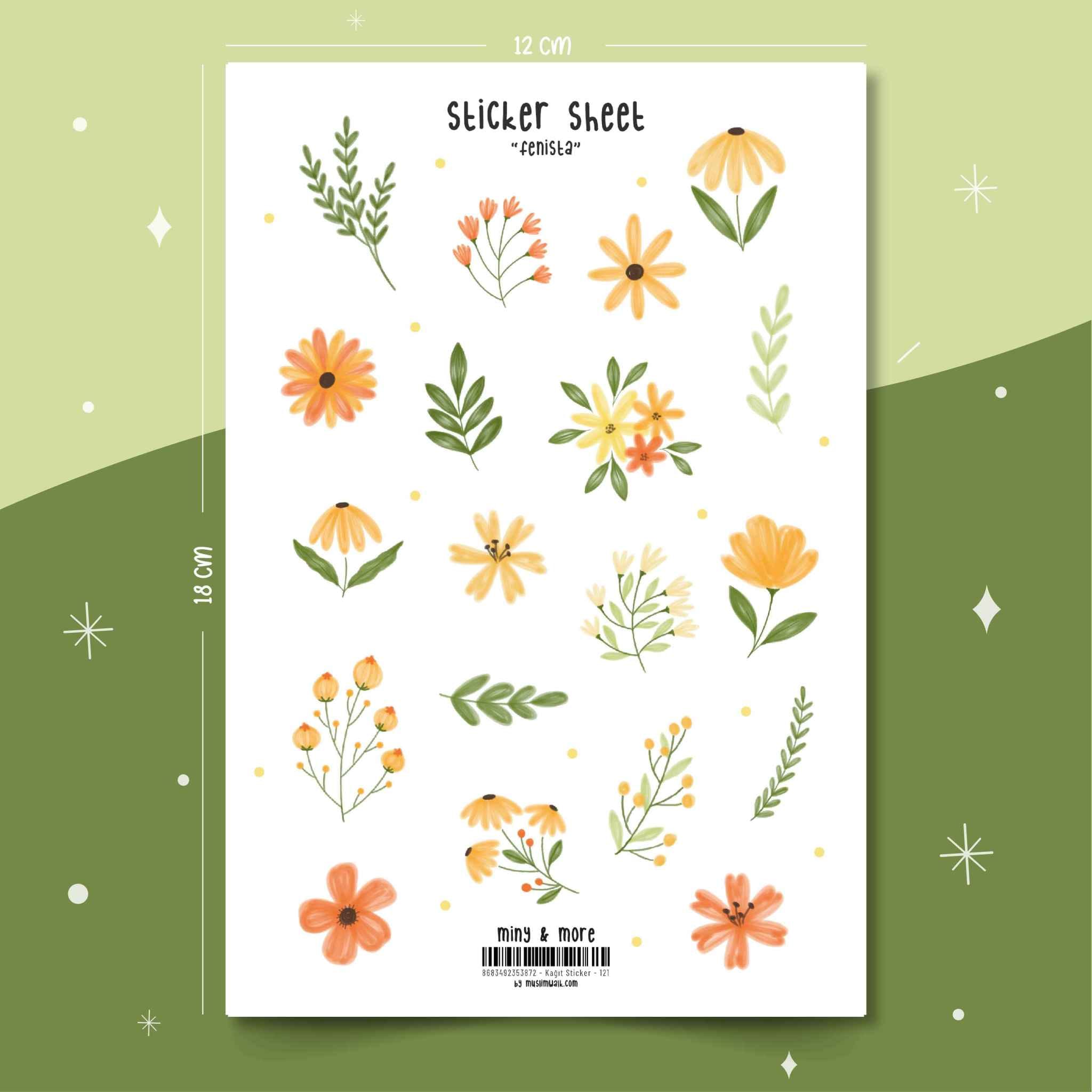 İhren - Çiçek Temalı Sticker Seti #120 - MuslimWalk